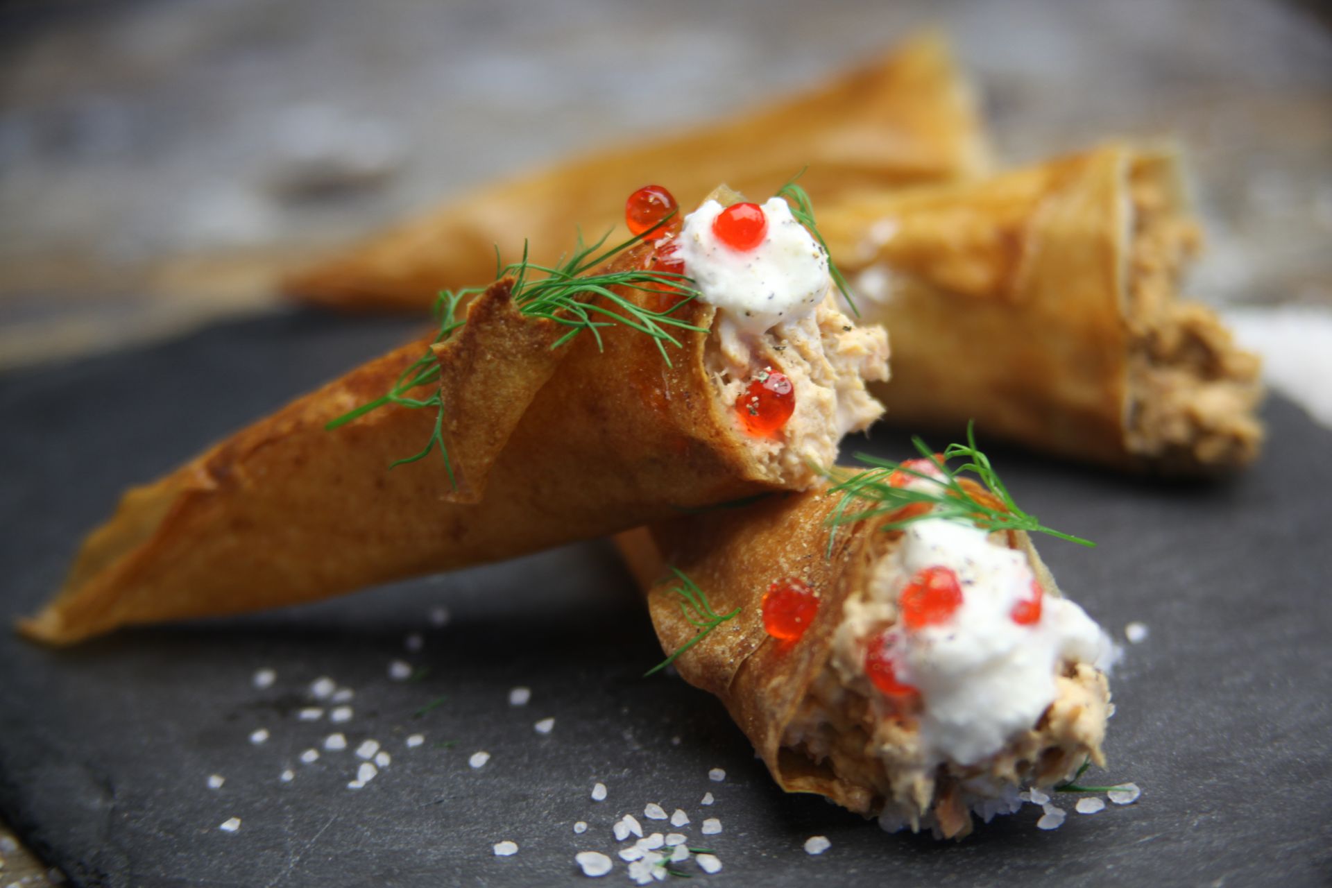 Recette - Mini-cornets aux rillettes de la mer